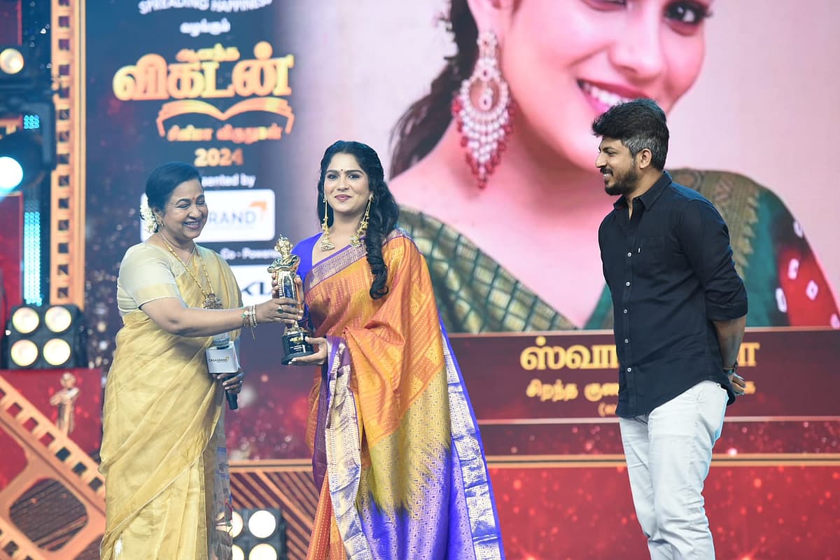 Ananda Vikatan Cinema Awards : 'இந்தப் படம் என்னுடைய கரியரையே மாத்திருச்சு'- ஸ்வாஸ்விகா - Vikatan