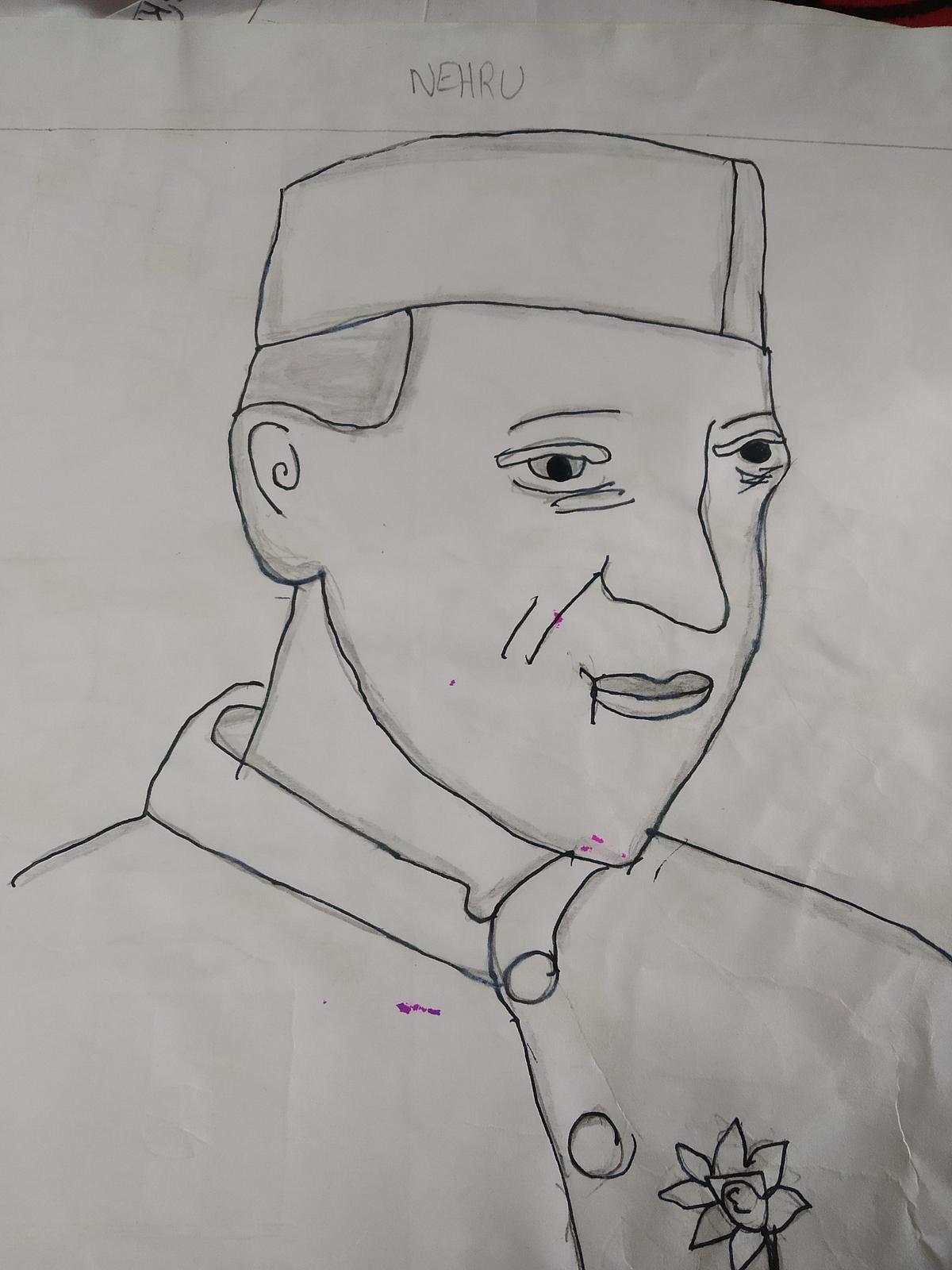 குழந்தைகளுக்கு பிடித்த நேரு..! #KidsTalentCorner | Pencil drawing of ...